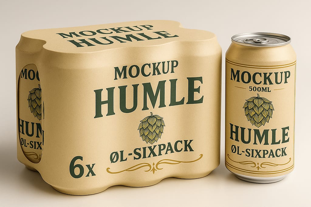 Krympefolie mockups – realistisk gengivelse af sixpack emballering